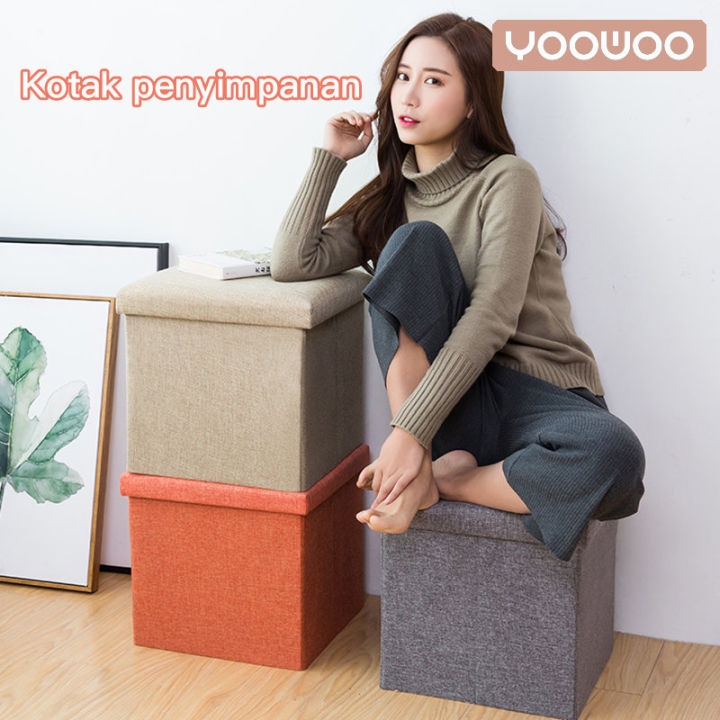 YooWoo Storage Box Bangku Kursi Penyimpanan Barang Bangku Serbaguna ...