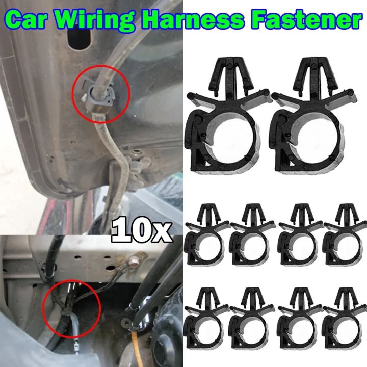10pcs Car Wiring Harness Fastener Route Fixed Retainer Clip Corrugated ...
