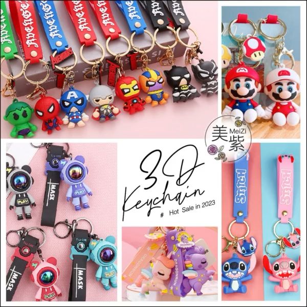 3D Keychain Japanese Cartoon Rubber Key Ring Key Chain High Quality ...