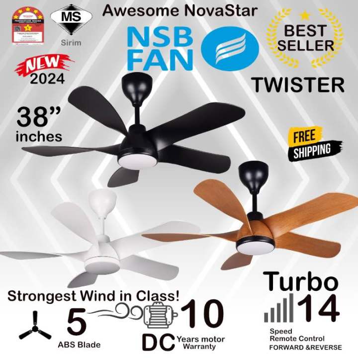 NSB Fan Twister 38" DC Motor Ceiling Fan Baby Fan with Remote control ...