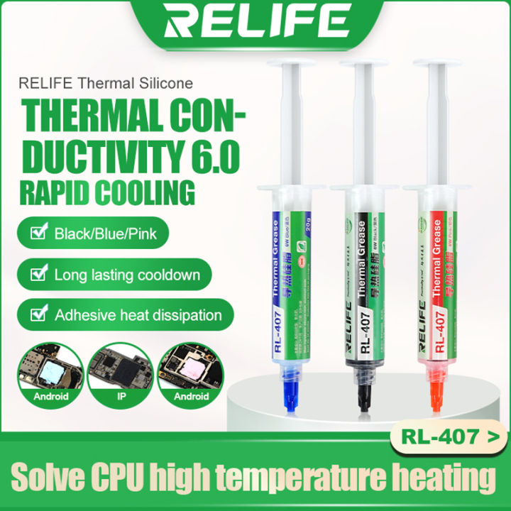 6W 20G Thermal Grease Paste RELIFE RL-407 Efficient Heat Conduction ...