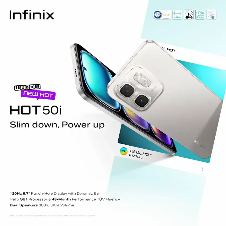 Infinix HOT 50i | (4GB+128GB) | Helio G81 Processor | Dual Speakers ...