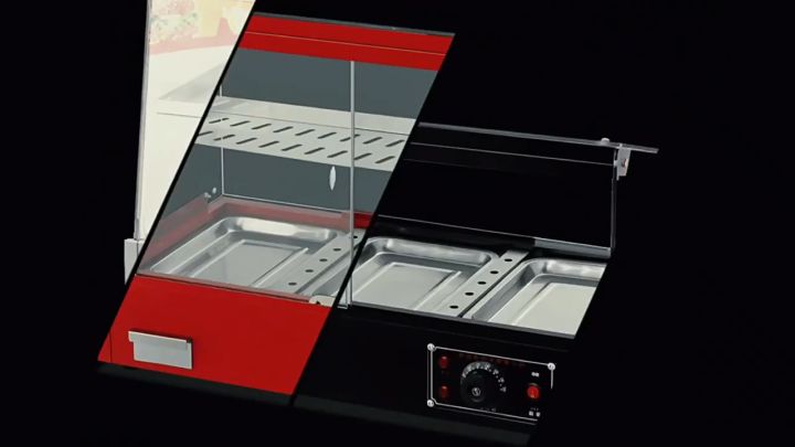 Food Warming Cabinet Display Countertop Commercial Showcase 2 Layer ...