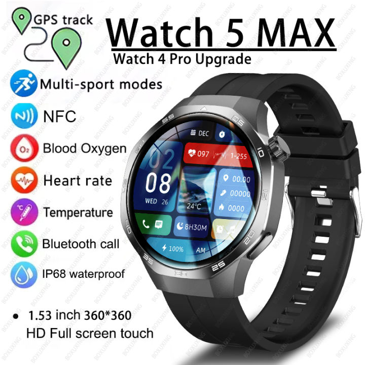 2025 New Watch 5 MAX Smart Watch HD AMOLED Screen NFC GPS Tracker ...