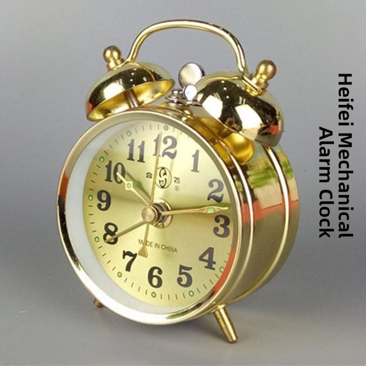 Retro Mechanical Alarm Clock Metal Spring-Driven Table Clock Student ...