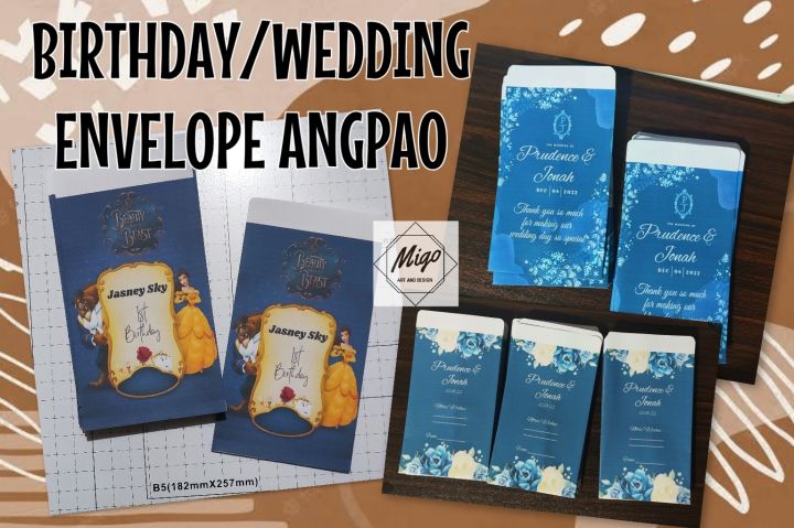 12pcs Angpao Envelope Personalized Customized Wedding Birthday Money ...