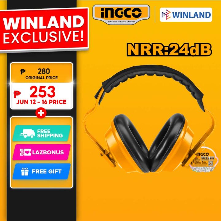 Ingco by Winland Soundproof Ear Protector Earmuffs Noise Reduction ...