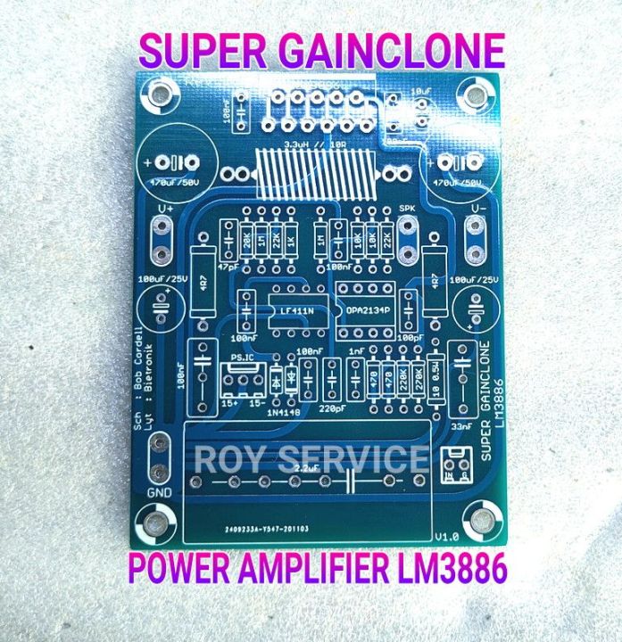 PCB LM3886 / PCB Kit Power Amplifier LM3886 / Pcb Kit Driver LM3886 Gainclone /PCB LM3886 Super ...