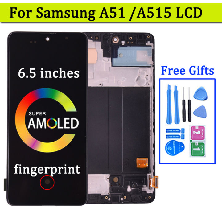 Super AMOLED For Samsung A51 LCD A515 A515F A515F/DS A515FD LCD Display Touch Screen with Frame ...