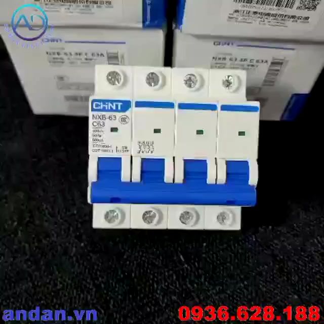 CHINT - Aptomat NXB-63 4P 32A 63A, NXB-125 4P 100A, Át tổng 3 pha hộ gia đinh 4P (có pha mát ...