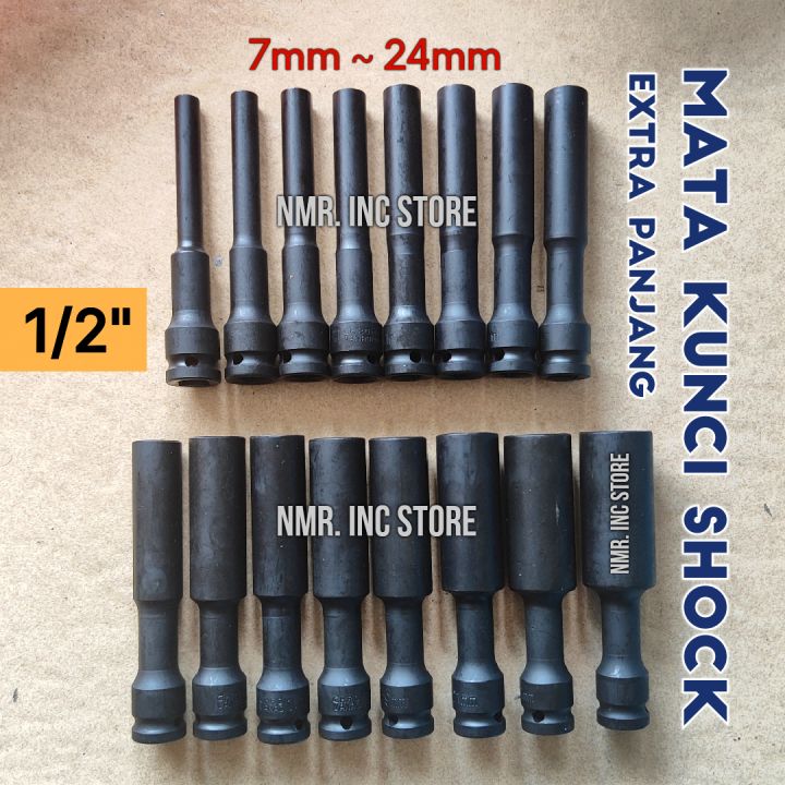 Mata Kunci Shock Extra Panjang 130mm Impact 1/2", Pas Sok Socket 7-24 ...