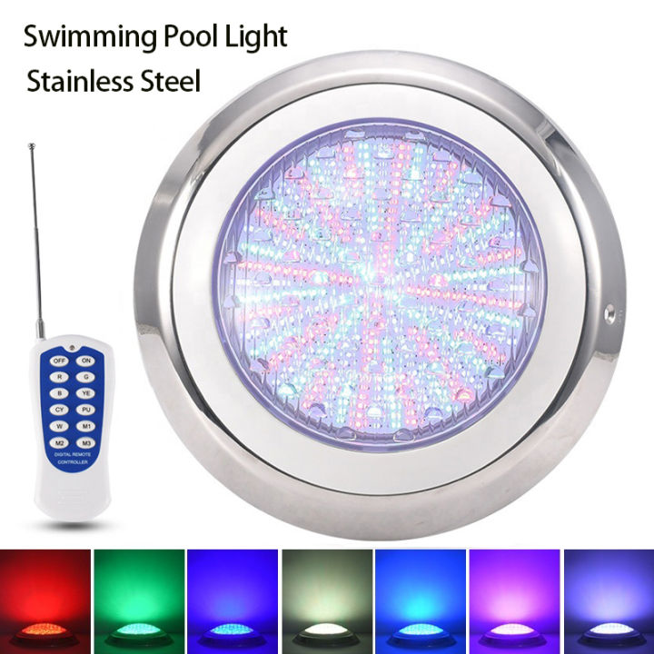 30cm Stainless Steel Swimming Pool Light High Power 12/18/25/48/54W AC12V RGB Stainless Steel ...
