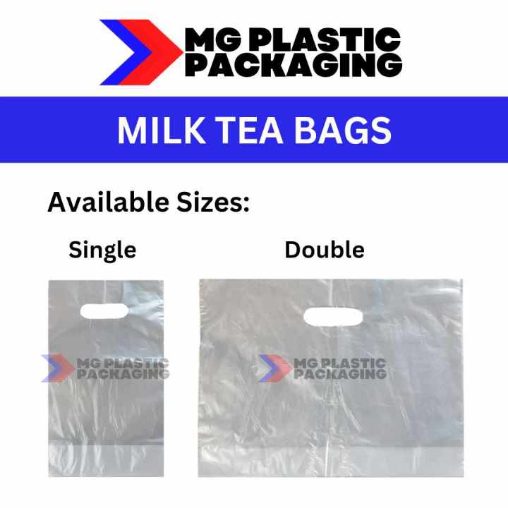 Milktea plastic bag single and double 100 pcs per pack | Lazada PH