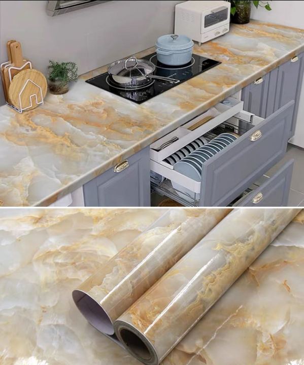 kkl store Ceramic glossy Pvc Wallpaper self adhesive home decor sticker ...