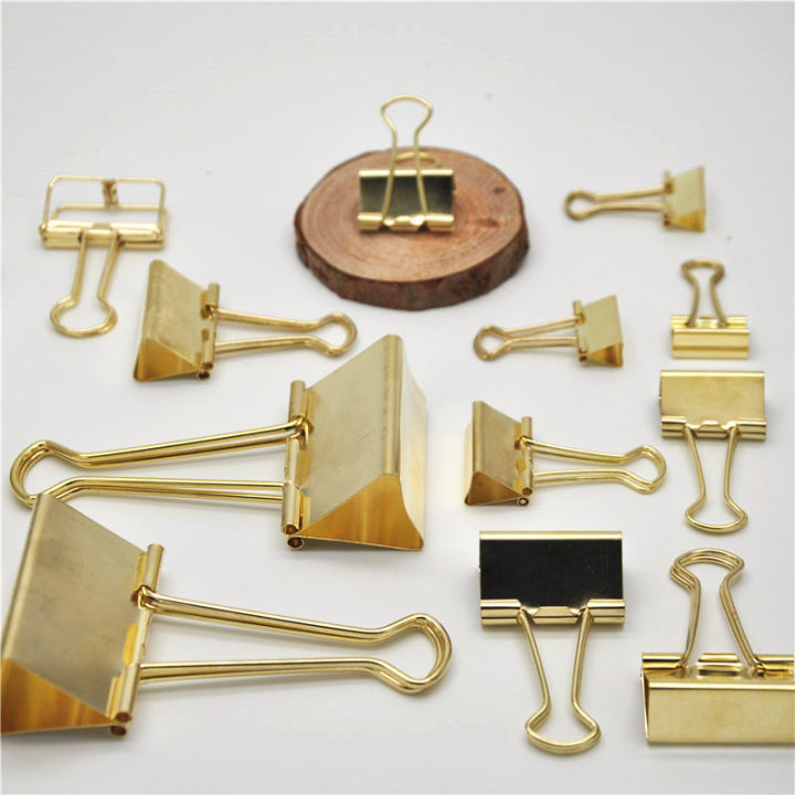 Notebook Diary Large, Medium and Small Gold Metal Binder Clips Ticket ...
