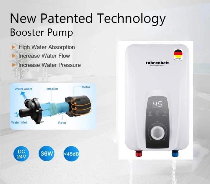 Multipoint water heater WITH BUILT -IN PUMP 3.8kw FAHRENHEIT GERMAN ...