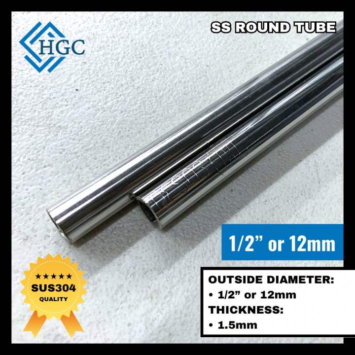 SUS304 Stainless Steel Tube 1/2” x 1.5mm thk | 2FT & 4FT Cut | Lazada PH