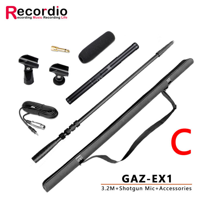 BABEDUO GAZ-EX1 3.2M/3.8M Microphone Extension rod Interview Shrink ...