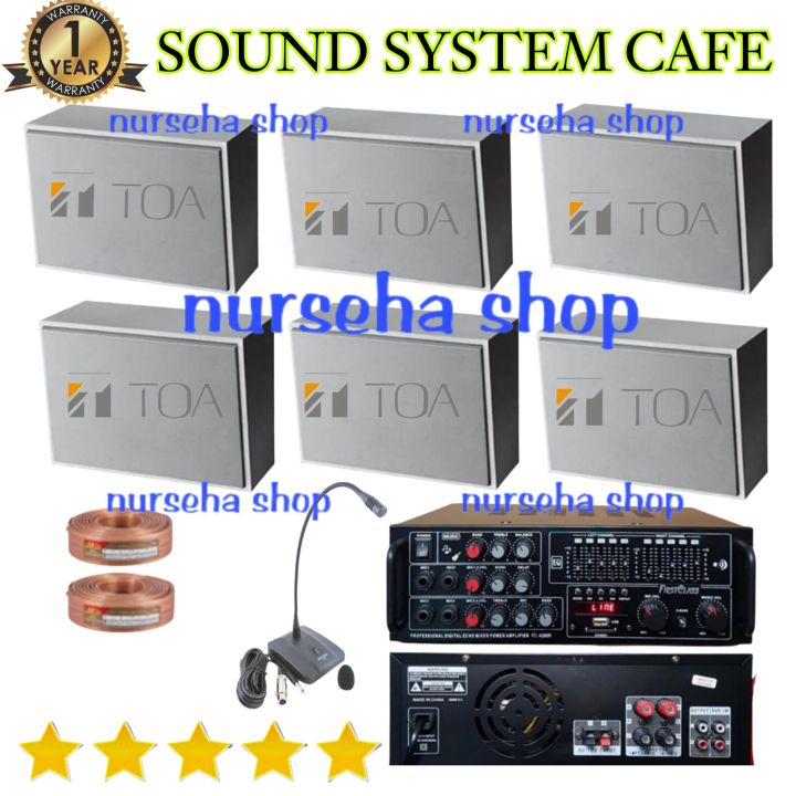 Paket Sound System Cafe kafe dan restoran dan suara panggilan speaker 6 ...
