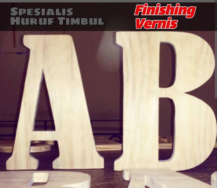 (BISA PILIH HURUF) HURUF BALOK KAYU 20 CM. TEBAL 1.5 CM BAHAN KAYU JATI ...
