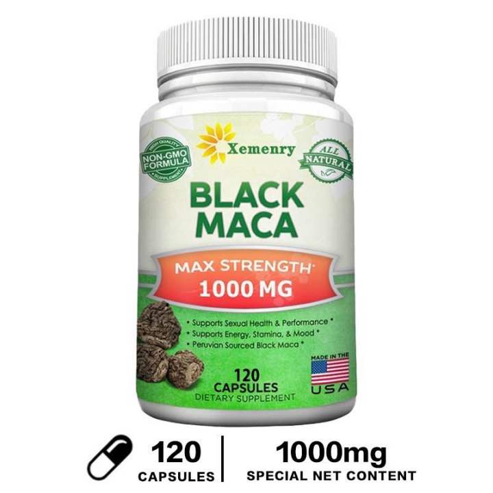 Xemenry Black Maca 1000 Mg. (120แคปซูล) รากมาค่าดำ - เสริมสมรรถภาพผู้ชาย สนับสนุนอารมณ์ทางเพศ ...