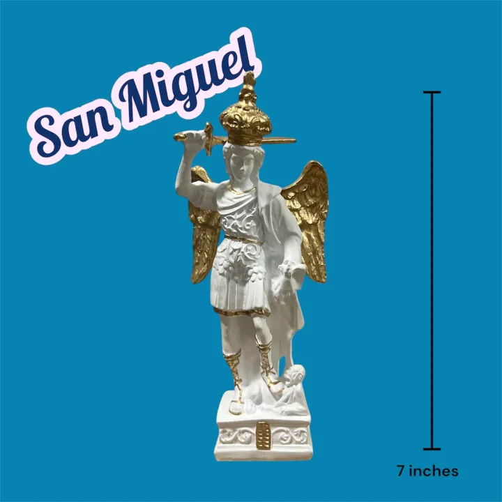 7” San Miguel de Monte Gargano St Michael Figure Statue Catholic ...