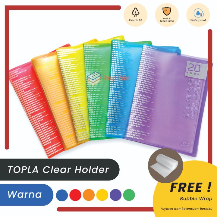 Topla Premium Clear Holder F4 Folio Isi 20 Lembar Map Dokumen Keeper ...