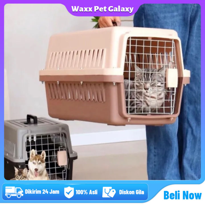 Pet Cargo Carrier Kennel Box Kandang Kucing Anjing Kelinci Hewan ...
