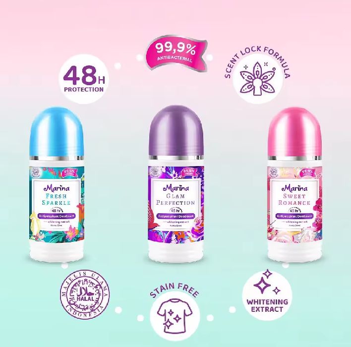 Marina Anti Perspirant Deodorant Roll on 50ml | Lazada Indonesia