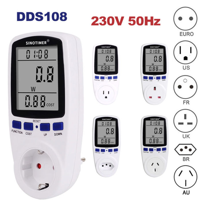 Digital Wattmeter AC 230V 110V Power Meter Electricy Consumption Energy ...