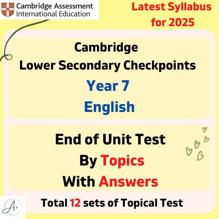 Year 7 English Cambridge Lower Secondary Topical Test Papers with ...