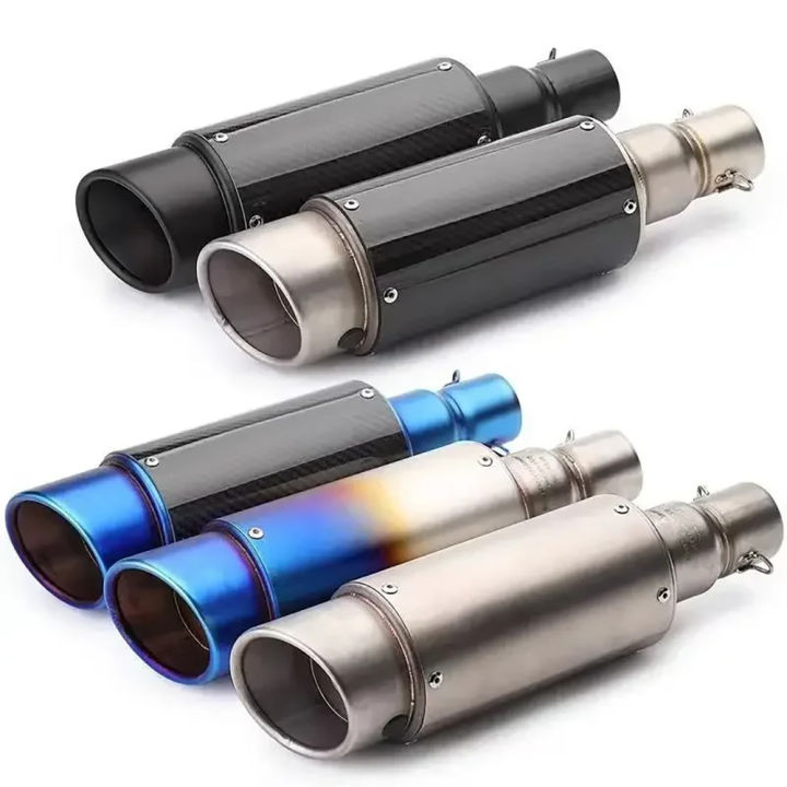 51mm Carbon Fiber Motorcycle Exhaust System Muffler Pipe Modified ...