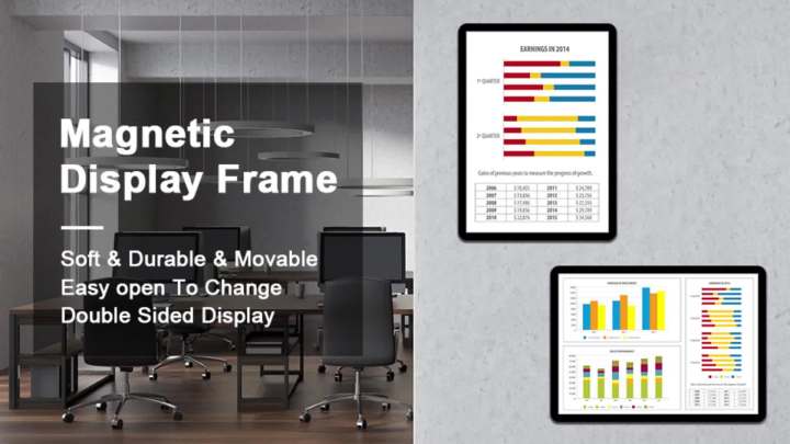 Magnetic Sign Holder 8.5 x 11, Movable Magnet Document Holder for Glass ...