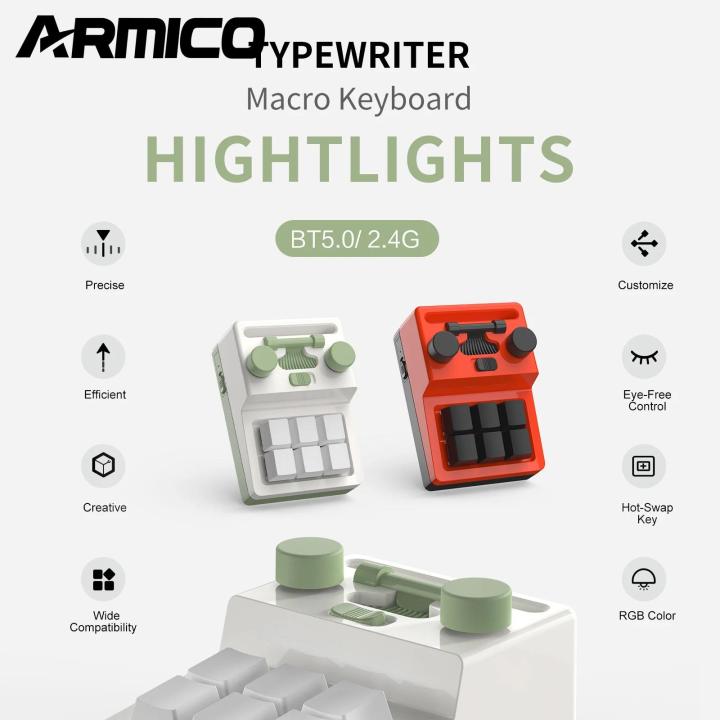 ARMICO Mechanical Hotswap Macropad Macro OSU Custom 3 Key Knob Mini USB RGB Keyboard Programming ...
