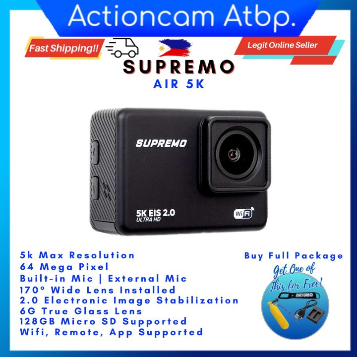 Supremo Air 5K Action camera Resolution 64MP lens | Lazada PH