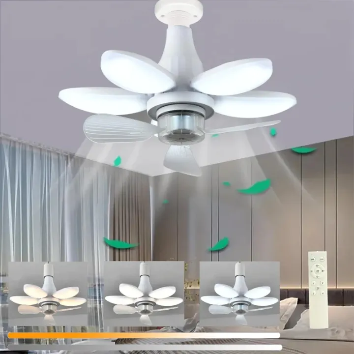 50W Ceiling Fan Light with Remote Control Dimmable E26/E27 Socket Fan ...