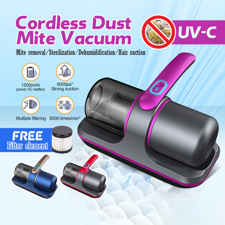 [ SG Ready Stock] 8000PA Cordless Dust Mite Vacuum Powerful Suction Bed ...