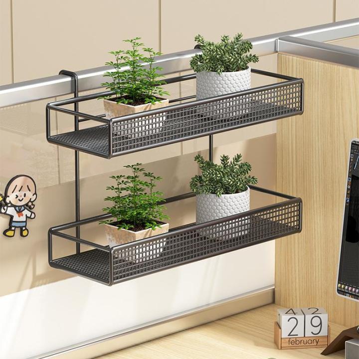 Office Desk Multi-Layer Storage Basket Hanging Shelf Organizer Utility ...