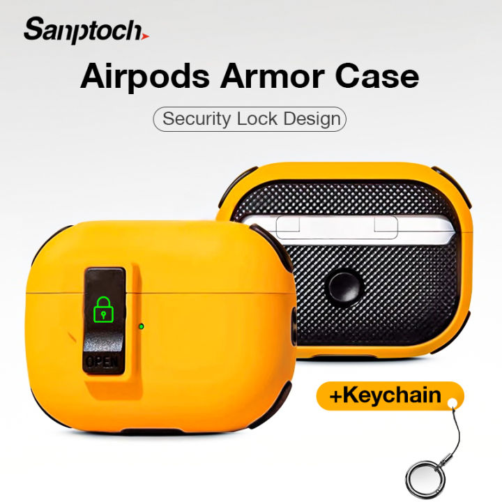 Sanptoch Compatible with Airpods Pro 2 Armor Case Auto Pop-Up Lid ...