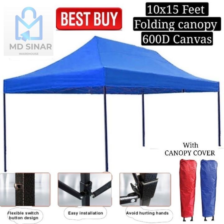 MD SINAR 10X15 FEET Roof 80cm Market Canopy Tent Kanopi Khemah Pasar ...