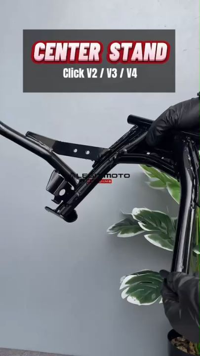 LEGITMOTO CLICK V2 V3 V4 CENTER STAND WITH SPRING CHROME / BLACK ALLOY ...