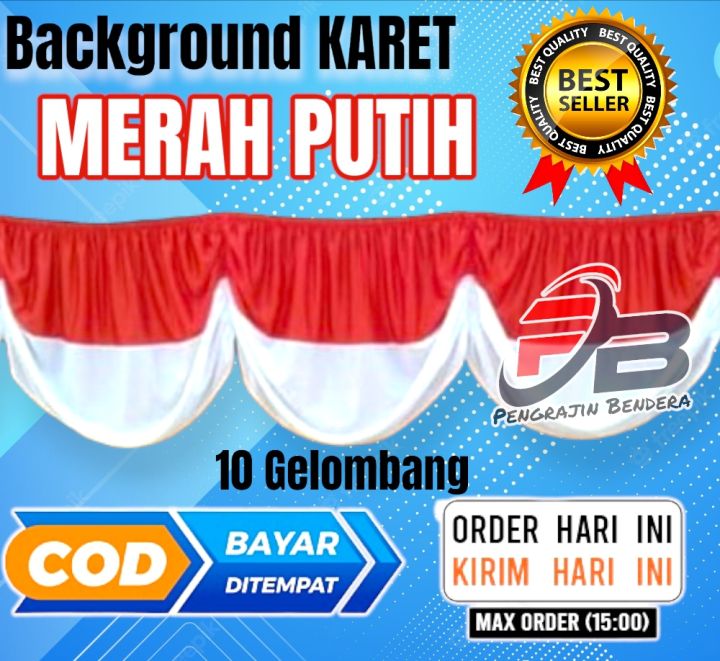 Bendera Background Karet Merah Putih/bendera Umbul Umbul Gelombang | Lazada Indonesia