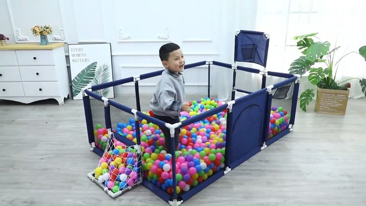 Pagar Tempat Bermain Anak Anak 1.8M Mandi Bola Tenda Blue&Red Keranjang ...
