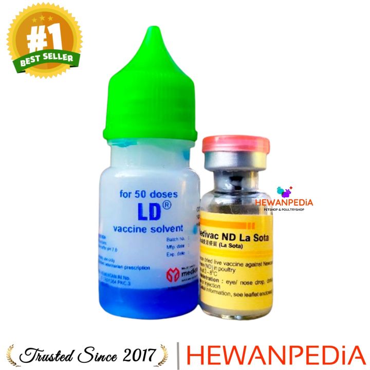 VAKSIN ND LASOTA DOSIS 50 EKOR + PELARUT MEDIVAC MEDION - Vaksin Nd ...