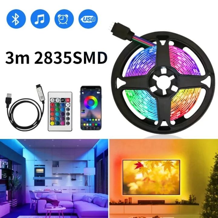 3m USB RGB LED Strip Light 5V SMD 2835 Smart APP Control Bluetooth Flexible Ribbon LED Tape for ...