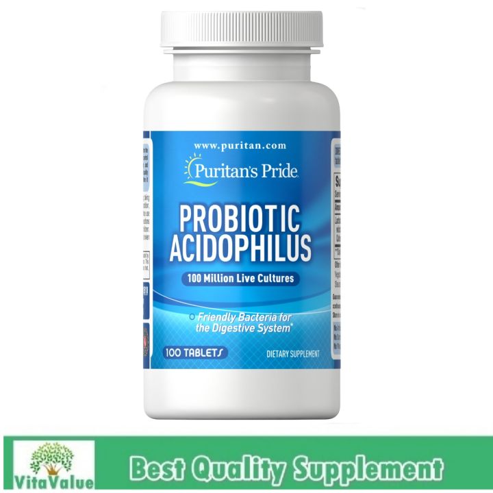 Puritan's Pride Probiotic Acidophilus 100 Million Live Culture 100 Tablets | Lazada.co.th