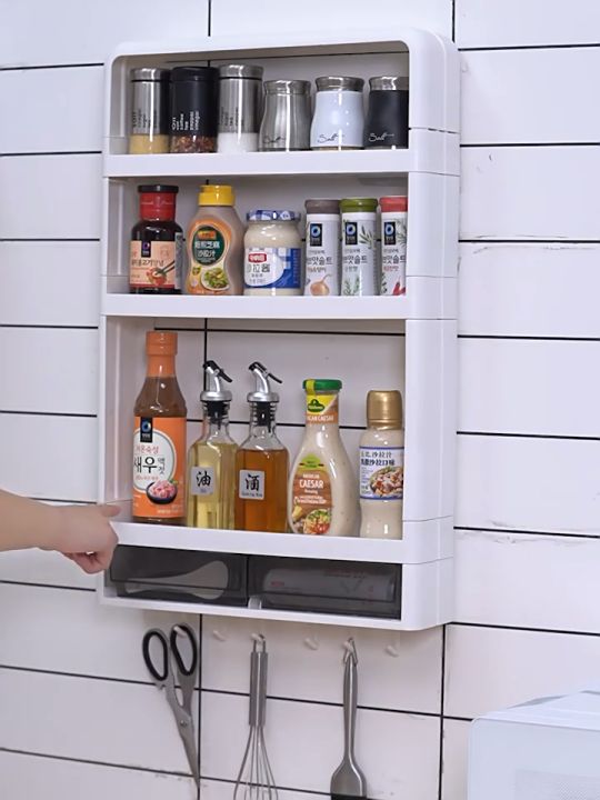Wall-mounted Kitchen Rack Seasoning Spice Rack Storage Rack Multi-layer ...