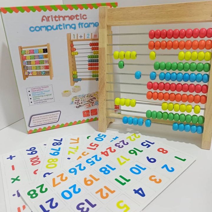 Wooden Arithmetic Computing Frame Math Educational Toys - Blue Elephant ...