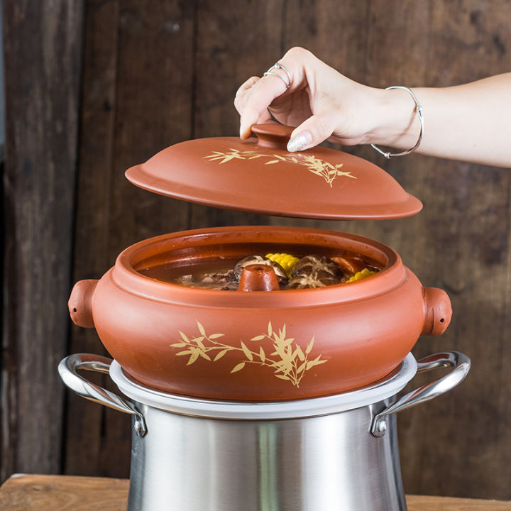 Steam Pot Chicken Steamer Purple Pottery Yunnan Air Pot Chicken Steam ...