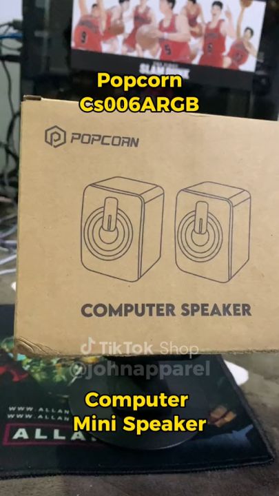 Popcorn CS006 RGB Desktop Speakers, 2.0 Channel PC Computer Stereo Speaker with 6 Colorful LED ...